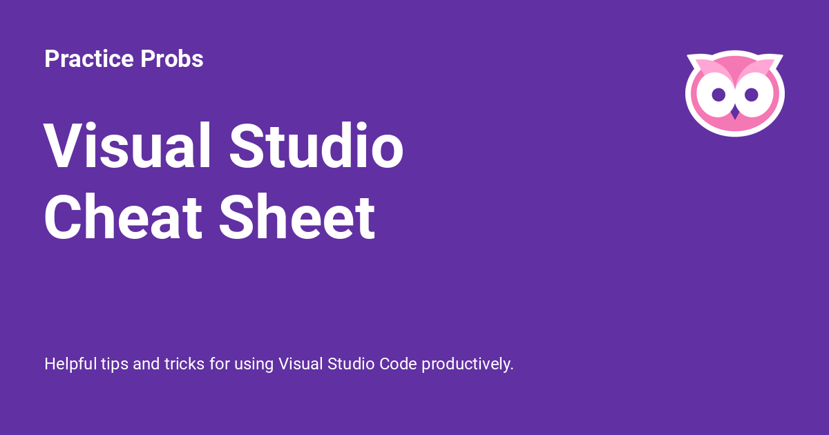Visual Studio Cheat Sheet - Practice Probs
