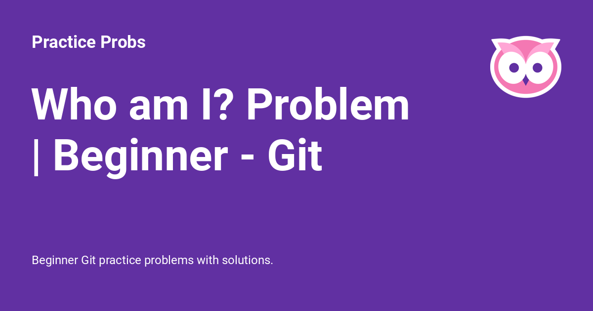 Who Am I Problem Beginner Git Practice Probs 