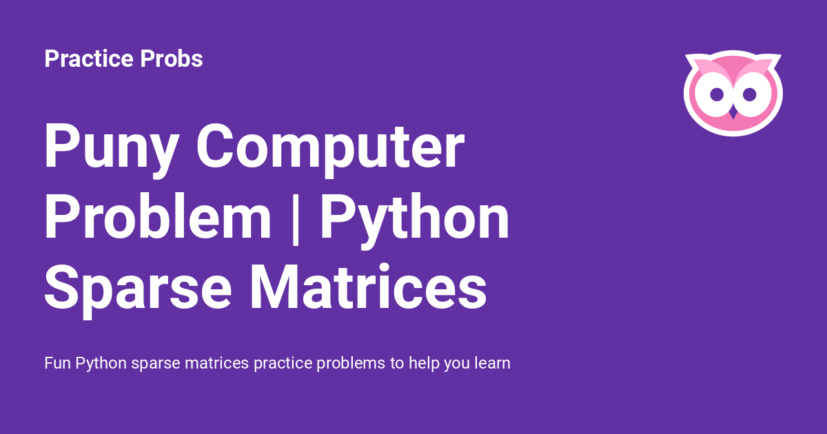 Puny Computer Problem Python Sparse Matrices Practice Probs 1590